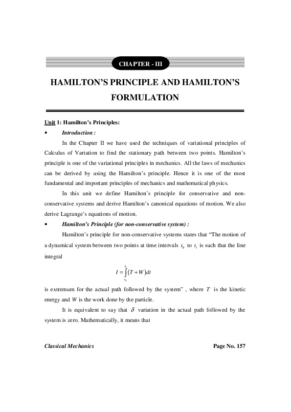 (PDF) HAMILTON’S PRINCIPLE AND HAMILTON’S