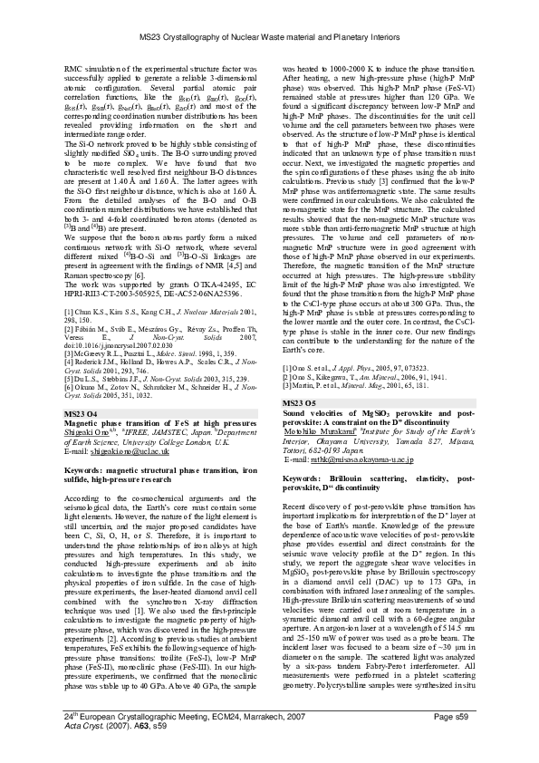 (PDF) Magnetic phase transition of FeS at high pressures