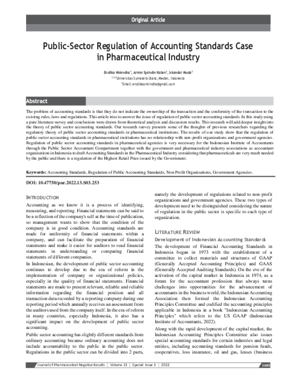 (PDF) Public-Sector Regulation of Accounting Standards Case in ...