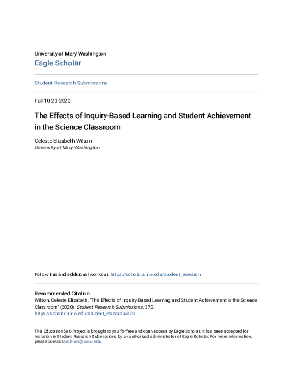 (PDF) The Effects of Inquiry-Based Learning and Student Achievement in ...