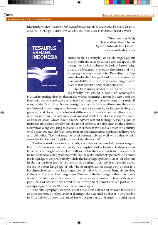 (PDF) Tesaurus Bahasa Indonesia