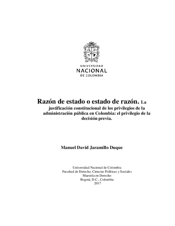 (PDF) Razón de estado o estado de razón. La justificación ...