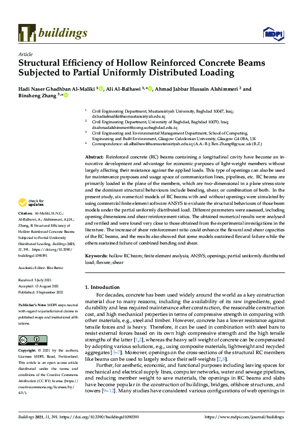 (PDF) Structural Efficiency of Hollow Reinforced Concrete Beams ...