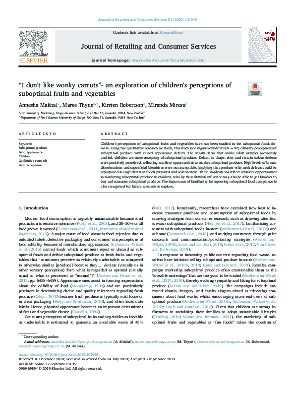 (PDF) “I don't like wonky carrots”- an exploration of children's ...