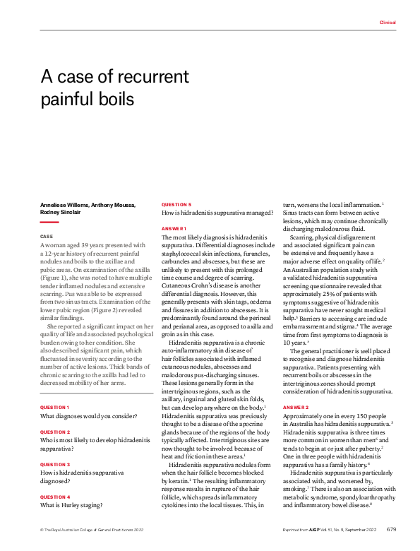 (PDF) A case of recurrent painful boils