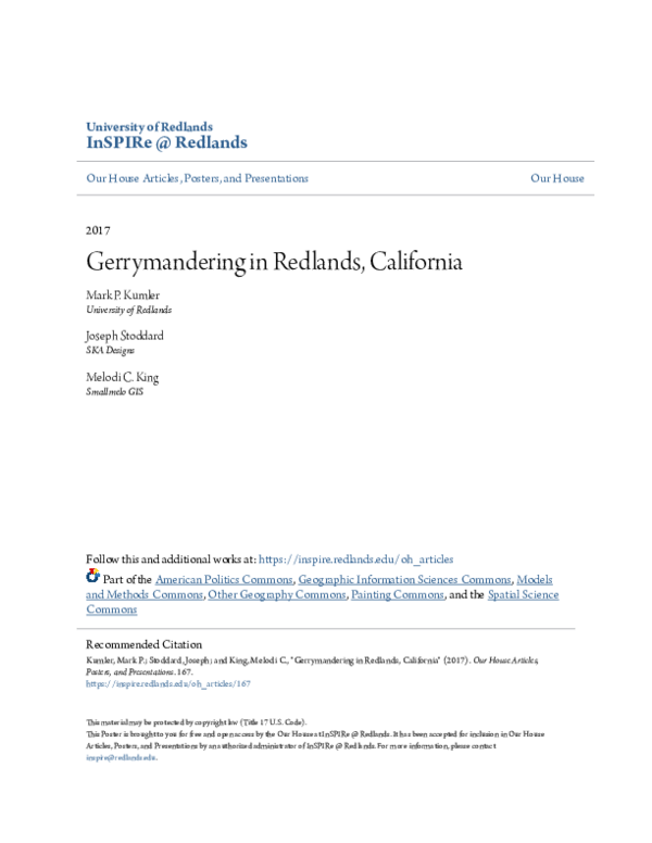 (PDF) Gerrymandering in Redlands, California