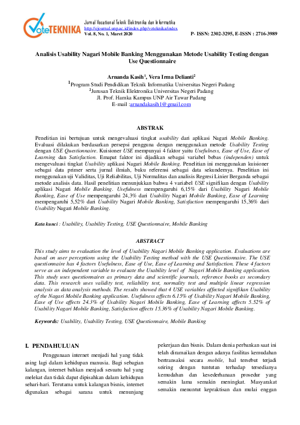 (PDF) Analisis Usability Nagari Mobile Banking Menggunakan Metode ...