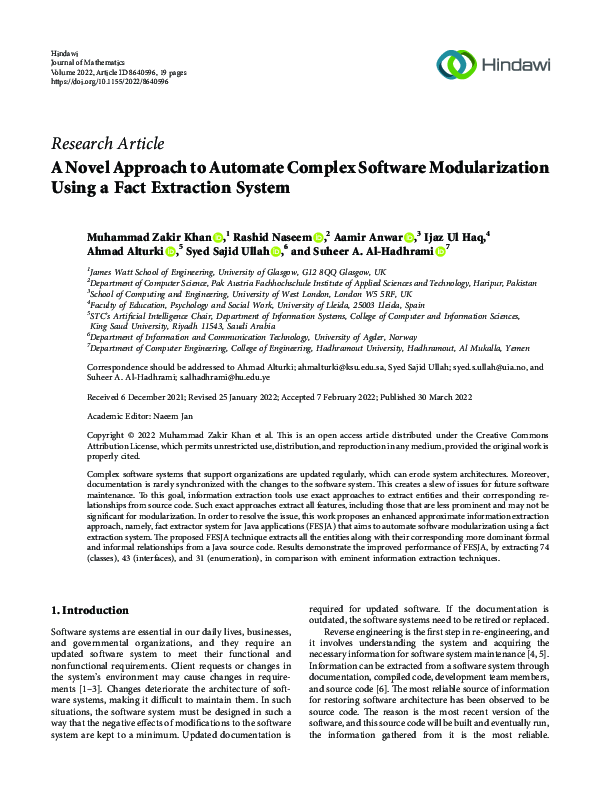 (PDF) A Novel Approach to Automate Complex Software Modularization ...