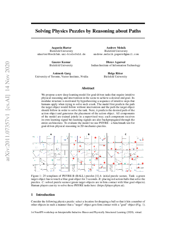 (PDF) Solving Physics Puzzles by Reasoning about Paths
