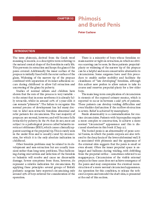 (PDF) Phimosis and Buried Penis
