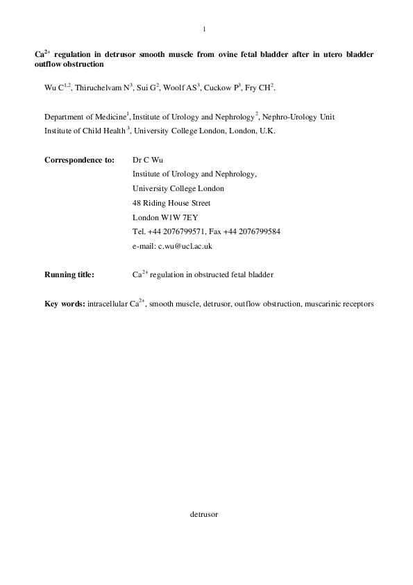 (PDF) Ca2+ Regulation in Detrusor Smooth Muscle From Ovine Fetal ...
