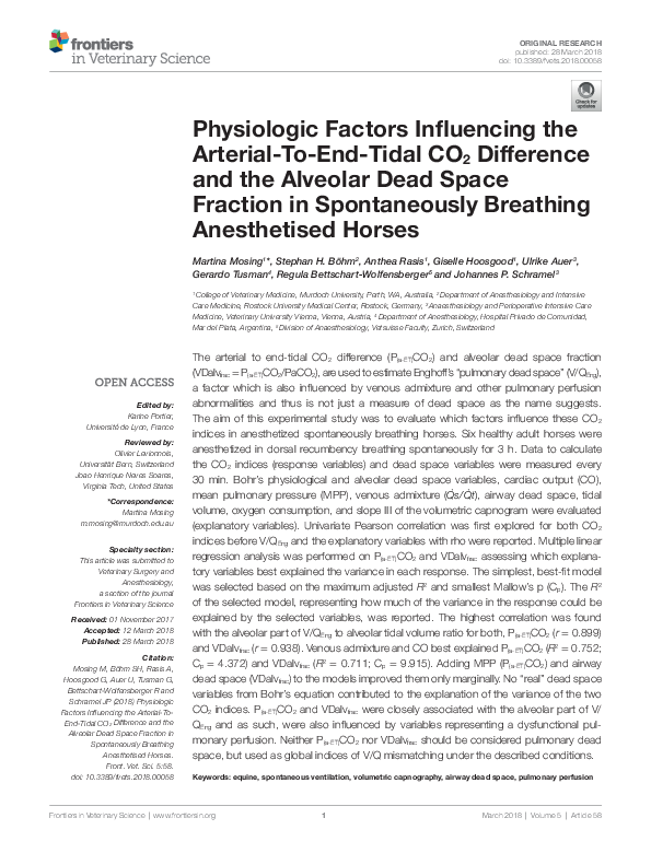 (PDF) Physiologic Factors Influencing the Arterial-To-End-Tidal CO2 ...