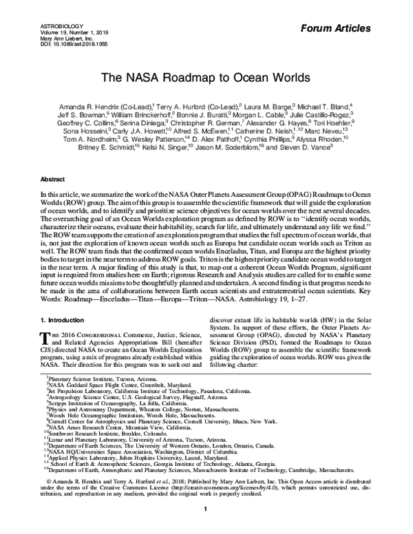 (PDF) The NASA Roadmap to Ocean Worlds