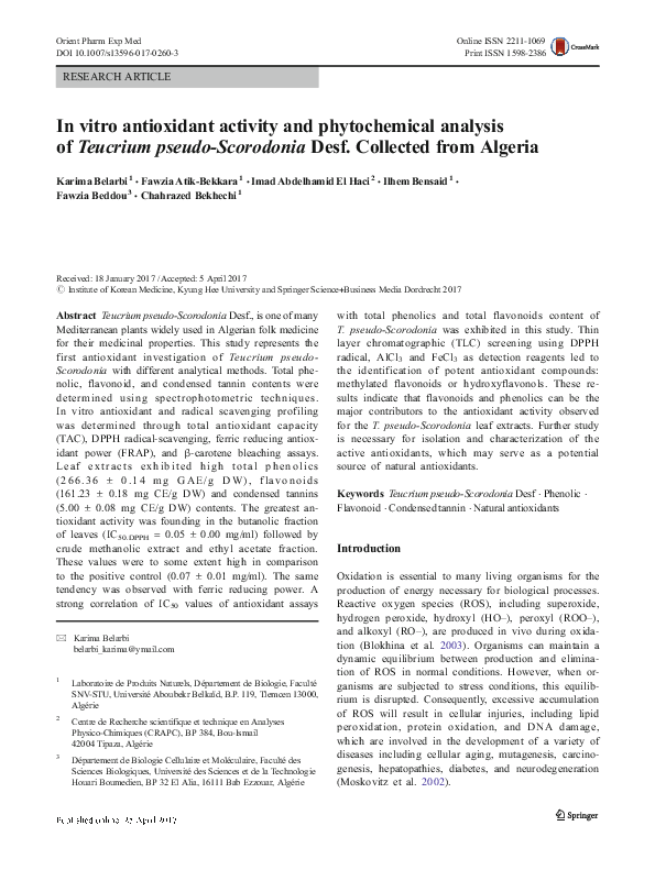 (PDF) In vitro Antioxidant Activity and Phytochemical Study of Arbuscular mycorrhizal Fungi ...