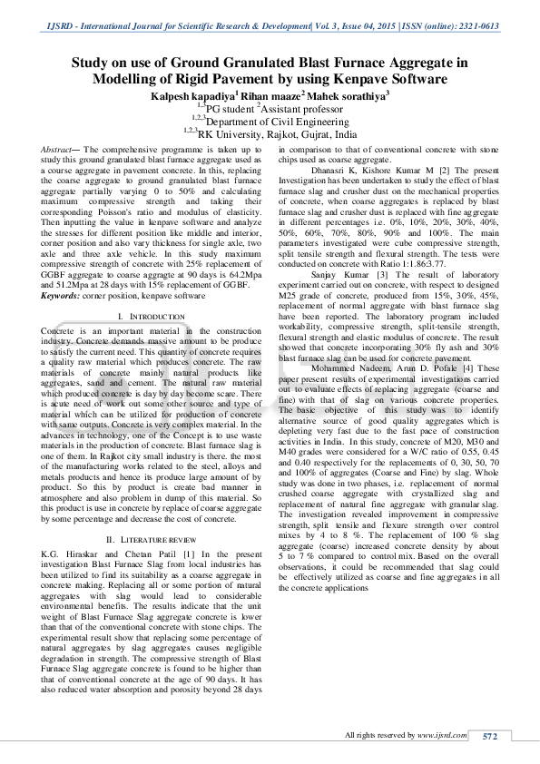 (PDF) Study on use of Ground Granulated Blast Furnace Aggregate in ...