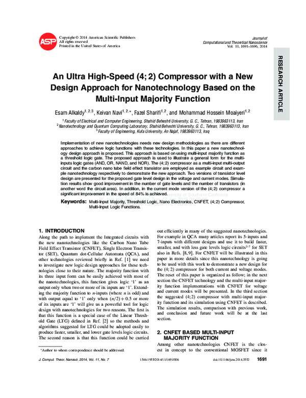 (PDF) An Ultra High-Speed (4; 2) Compressor with a New Design Approach ...