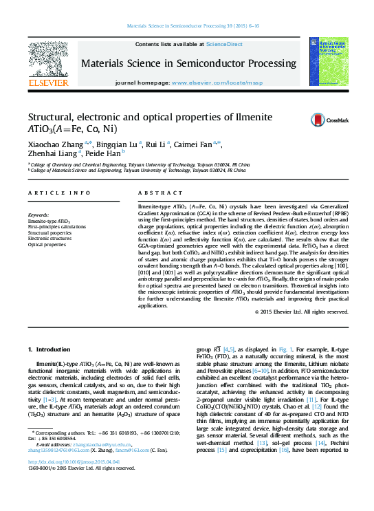 (PDF) Structural, electronic and optical properties of LiNbO3 using GGA-PBE and TB-mBJ ...