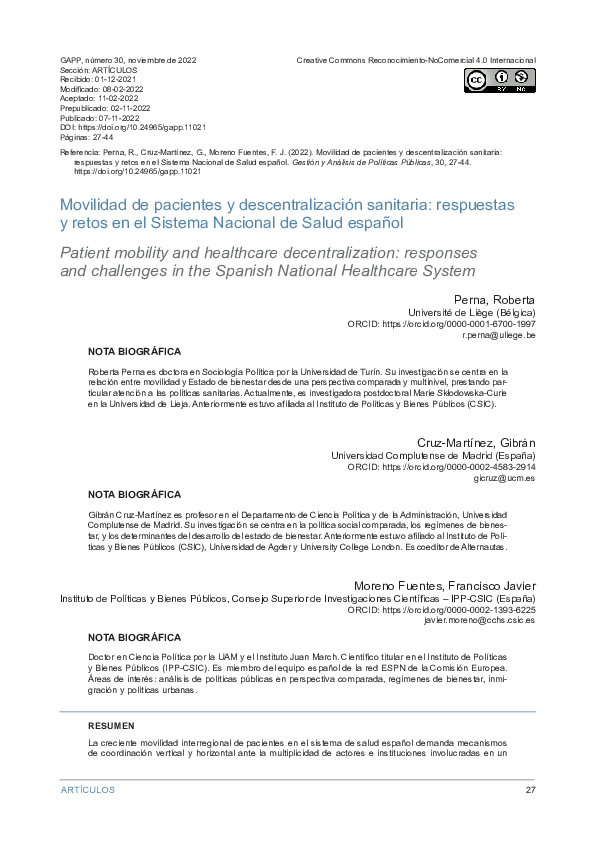 (PDF) Movilidad de pacientes y descentralización sanitaria: respuestas ...