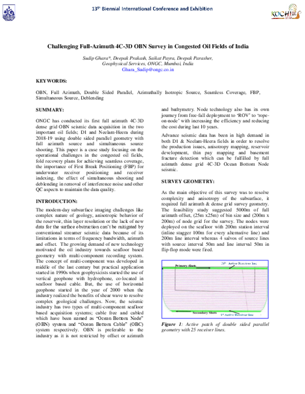 (PDF) Challenging Full-Azimuth 4C-3D OBN Survey in Congested Oil Fields ...