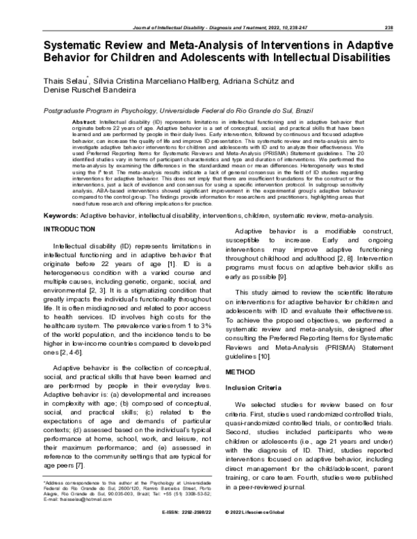 (PDF) Systematic Review and Meta-Analysis of Interventions in Adaptive ...