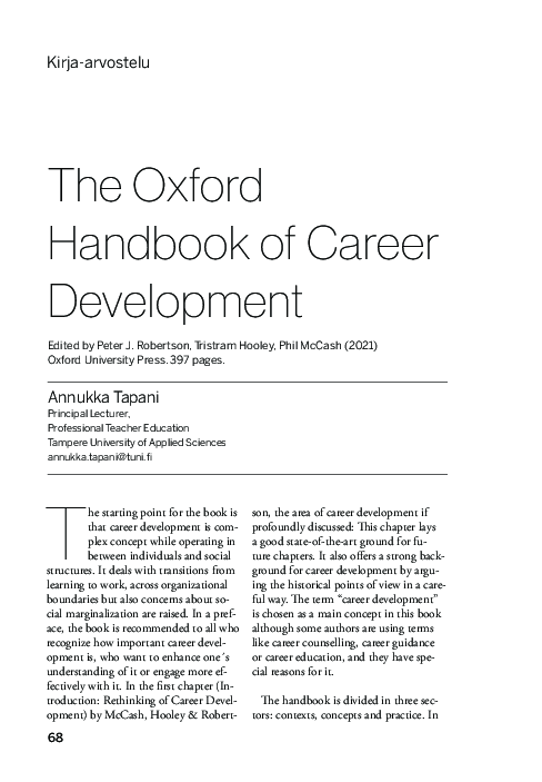 (PDF) The Oxford Handbook of Career Development