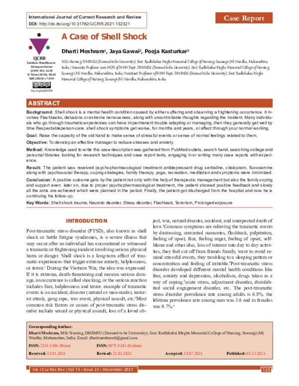 (PDF) A Case of Shell Shock