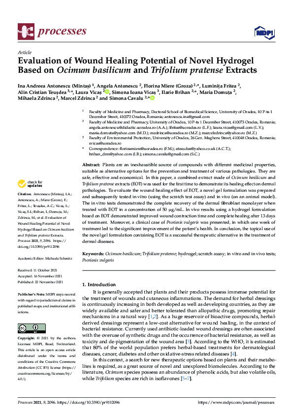 (PDF) Evaluation of Wound Healing Potential of Novel Hydrogel Based on ...