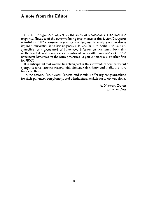 (PDF) A Note from the Editor