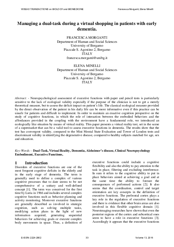 (PDF) Managing a dual-task during a virtual shopping in patients with ...