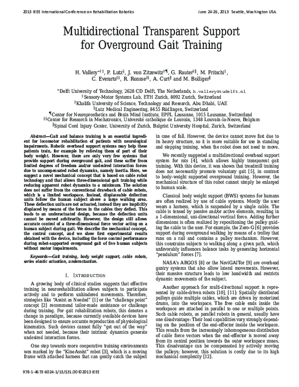 (PDF) Multidirectional transparent support for overground gait training