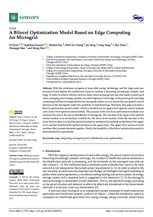 Pdf A Bilevel Optimization Model Based On Edge Computing For Microgrid