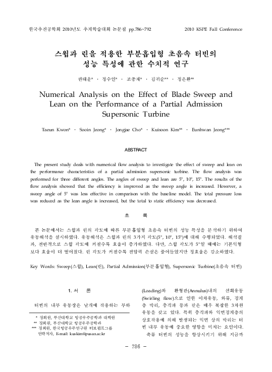 (PDF) Numerical Analysis on the Effect of Blade Sweep and Lean on the ...