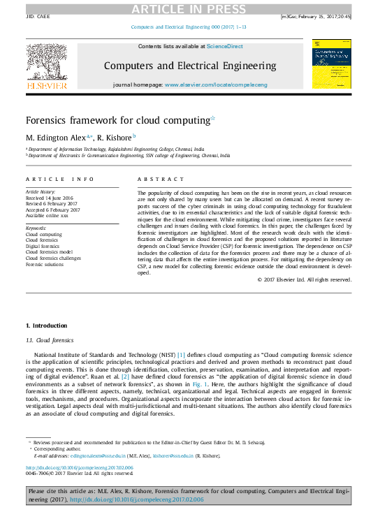 (PDF) Forensics framework for cloud computing | kishore rajendiran - Academia.edu