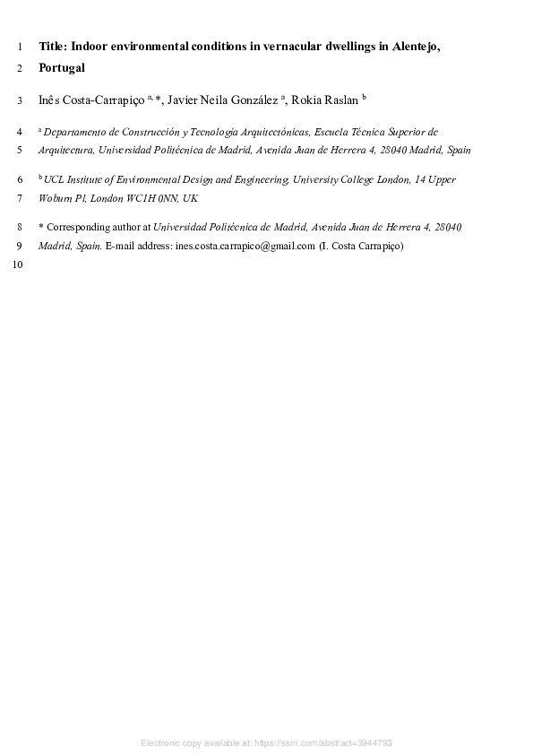 (PDF) Indoor Thermal Performance in Vernacular Dwellings in Alentejo ...