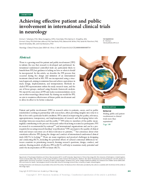 (PDF) Achieving effective patient and public involvement in ...