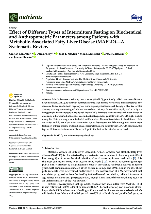 (PDF) Effect of Different Types of Intermittent Fasting on Biochemical ...