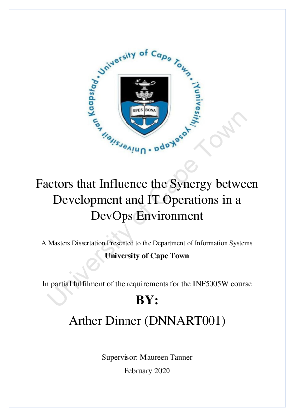 (PDF) Factors that Influence the Synergy between Development and IT ...