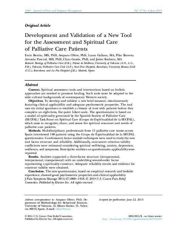 (PDF) Development and Validation of a New Tool for the Assessment and ...