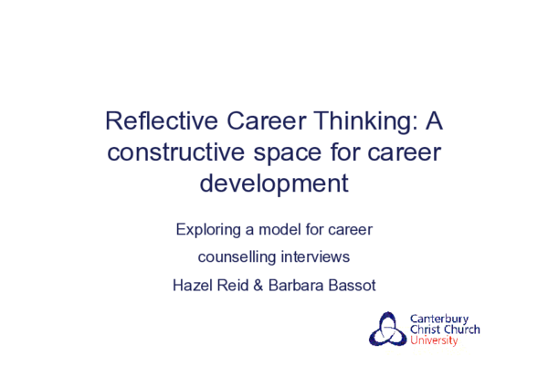 (PDF) Reflective career thinking: a constructive space for career ...