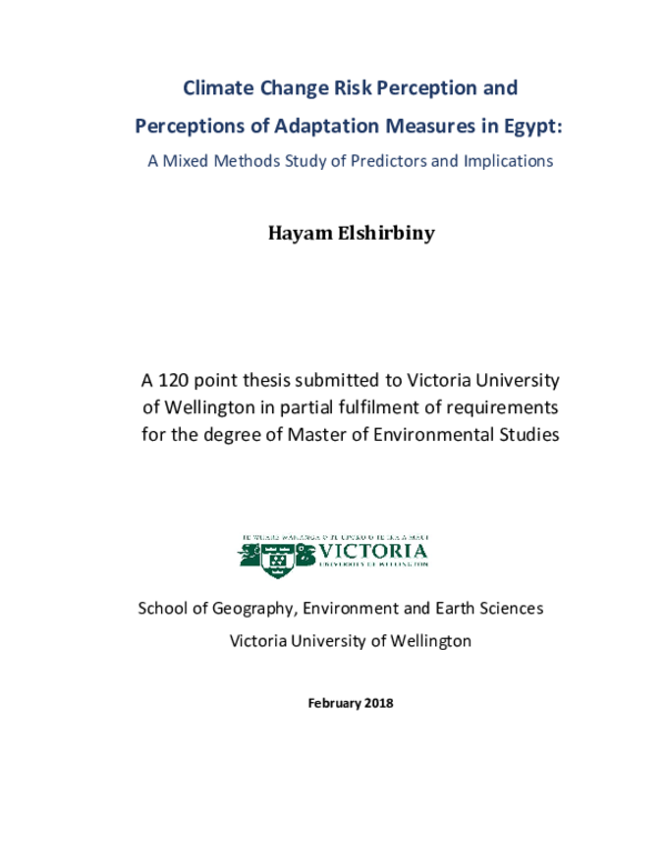 (PDF) Climate Change Risk Perception and Perceptions of Adaptation ...
