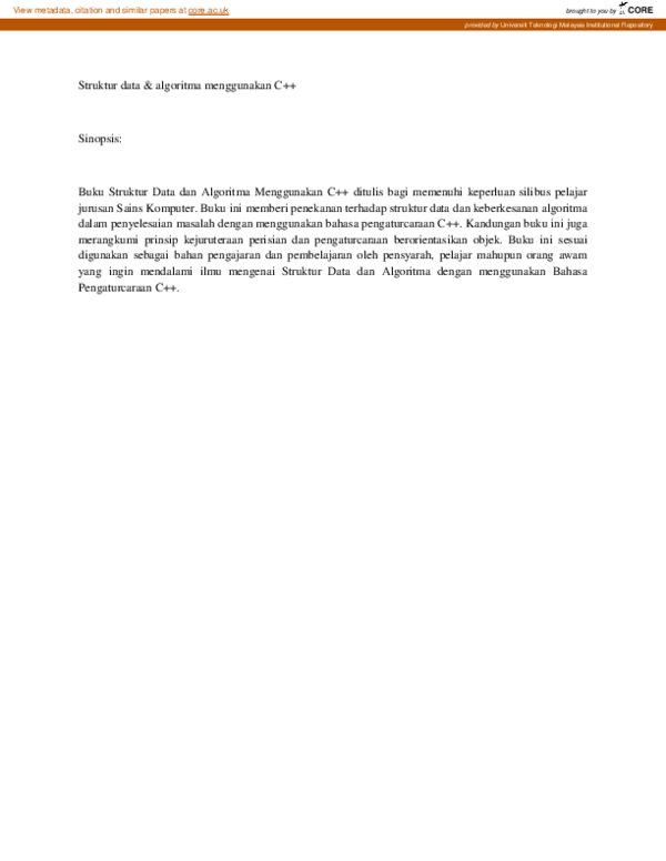 (PDF) Struktur Data & Algoritma menggunakan C++