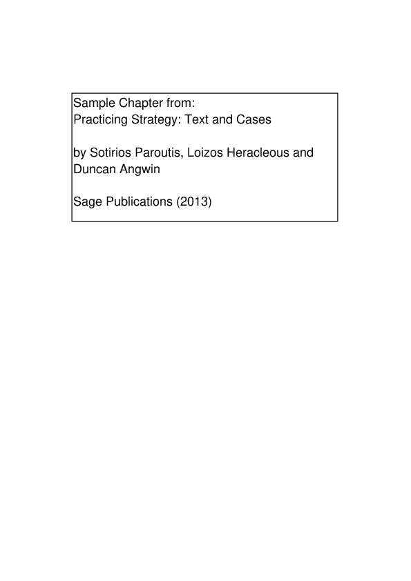 (PDF) Sample Chapter from: Practicing Strategy: Text and Cases
