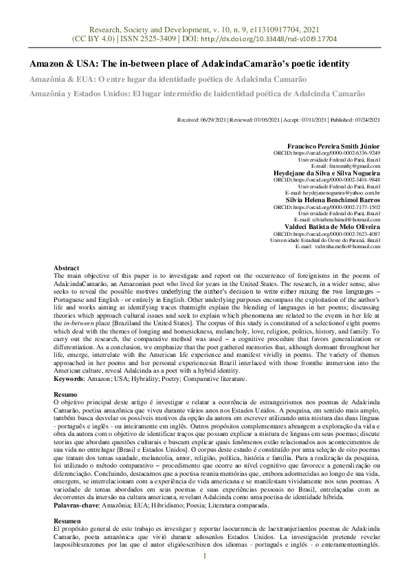 (PDF) Amazon & USA: The in-between place of AdalcindaCamarão’s poetic ...