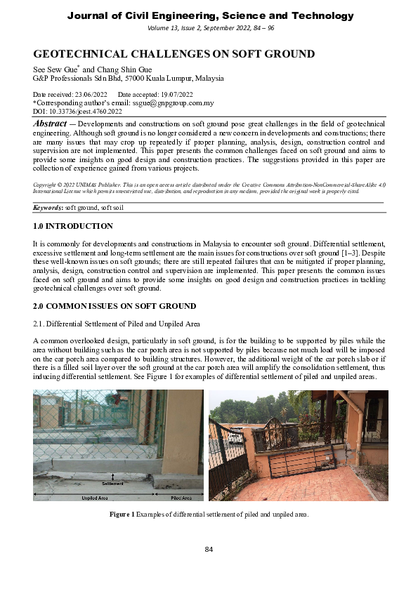 (PDF) Geotechnical Challenges on Soft Ground