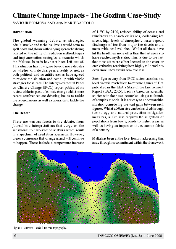 (PDF) Climate Change Impacts: The Gozitan Case-Study