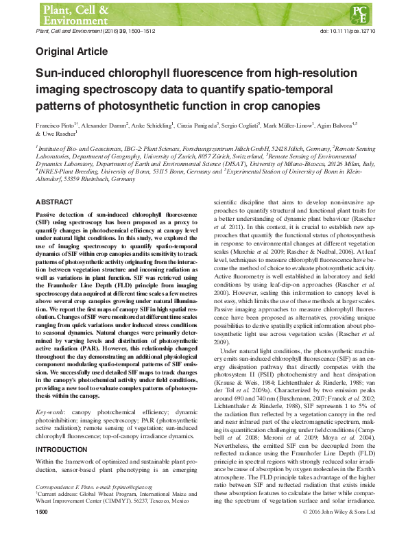 (PDF) Sun-induced chlorophyll fluorescence from high-resolution imaging ...