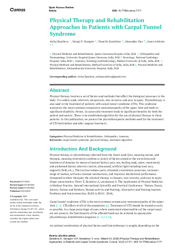 (PDF) Physical Therapy and Rehabilitation Approaches in Patients with ...
