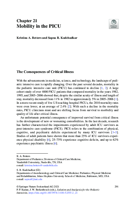 (PDF) Mobility in the PICU