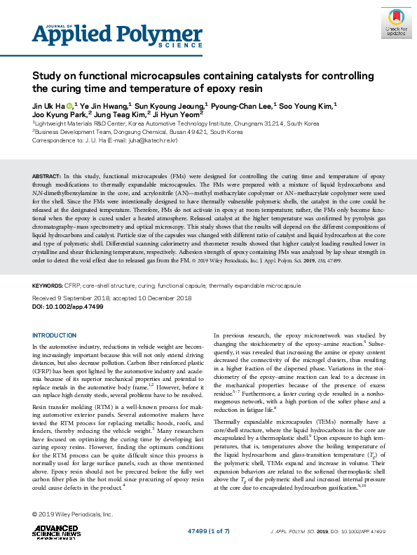(PDF) Study on functional microcapsules containing catalysts for ...