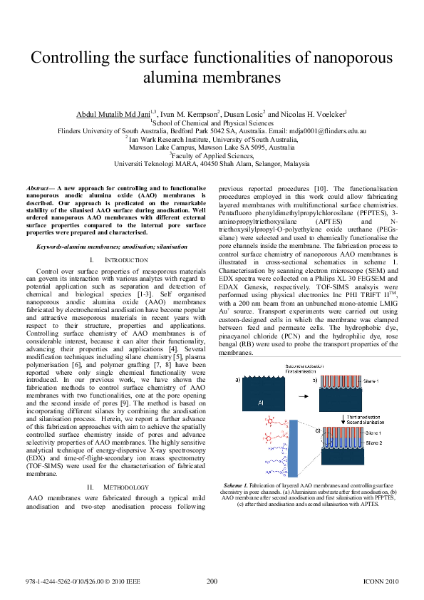 (PDF) Controlling the surface functionalities of nanoporous alumina ...